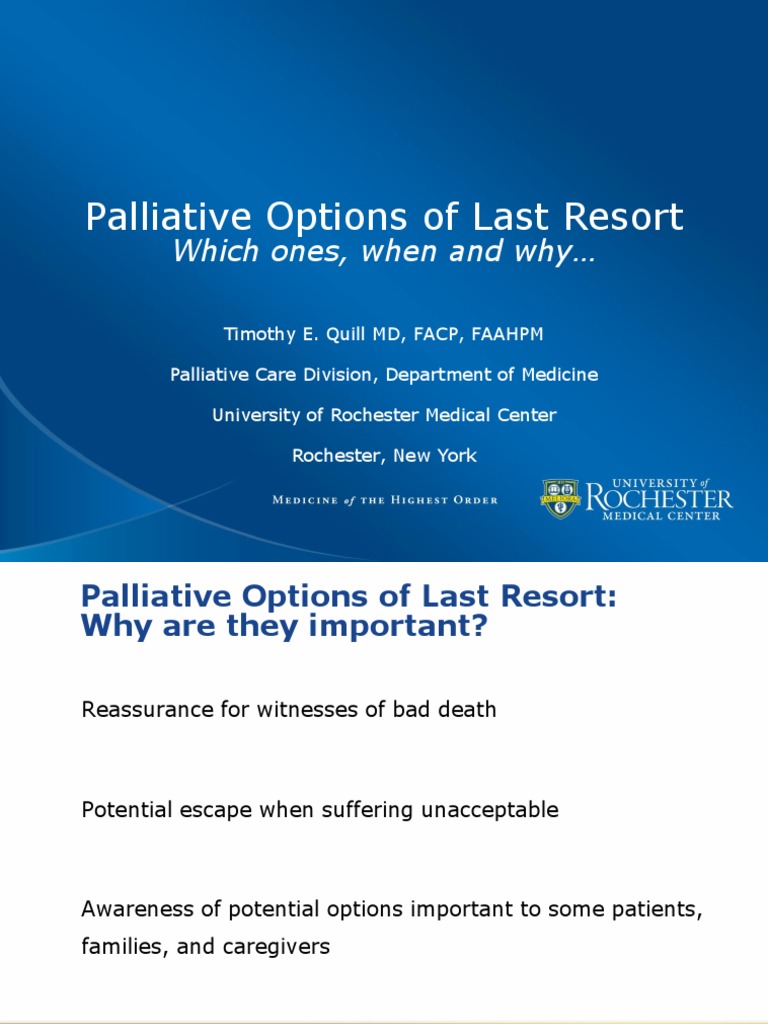 Timothy Quill | PDF | Palliative Care | Terminal Illness