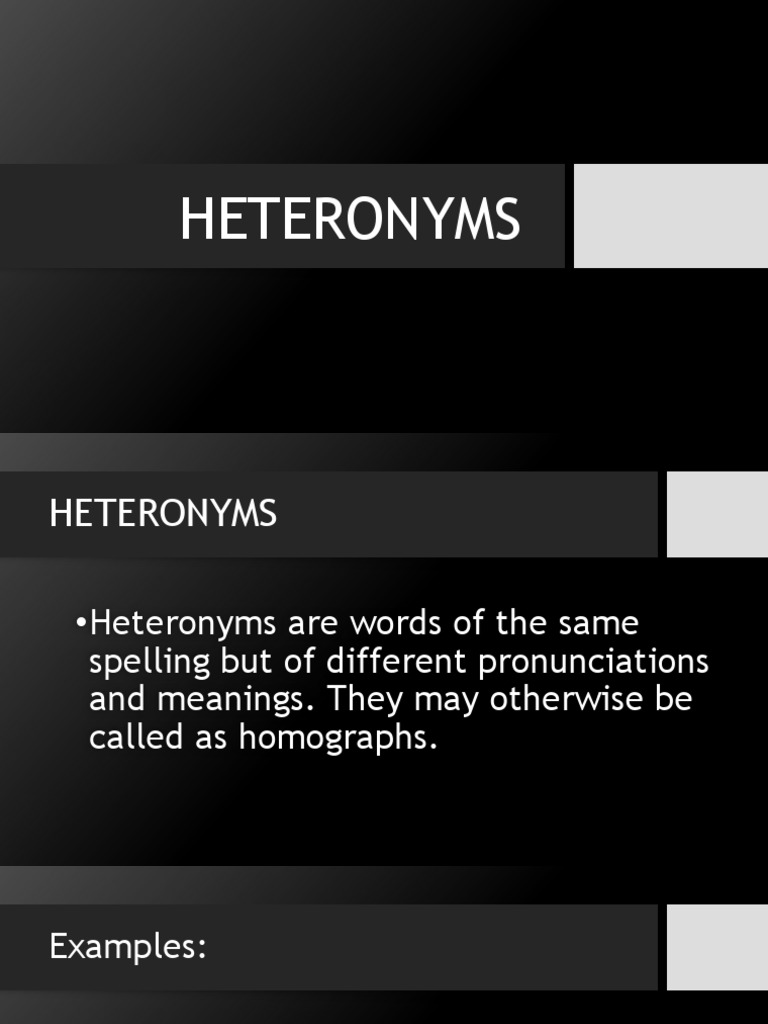 HETERONYMS | PDF