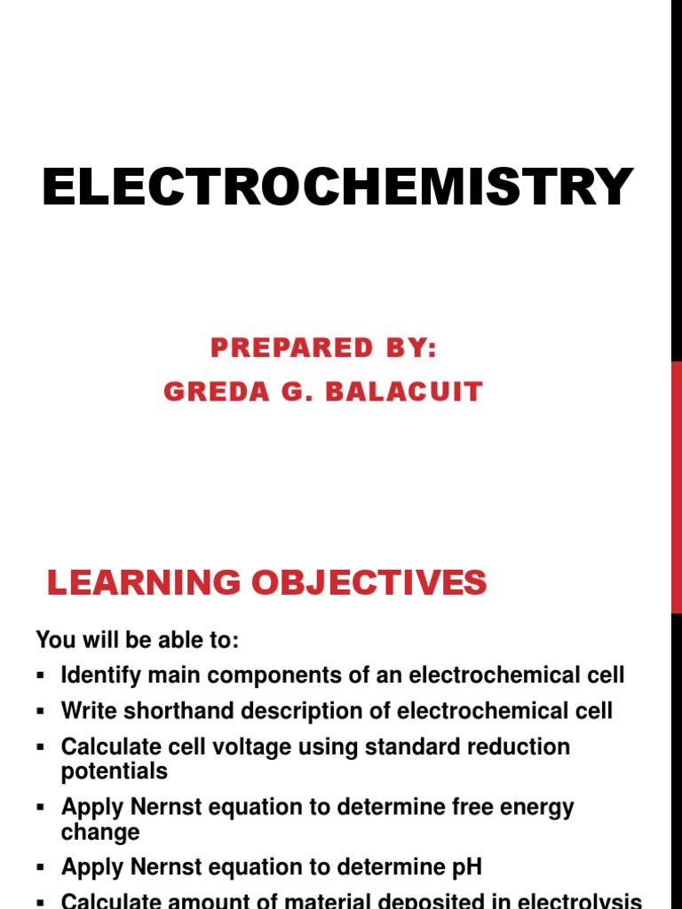 Understanding Electrochemical Cells | PDF | Redox | Electrochemistry