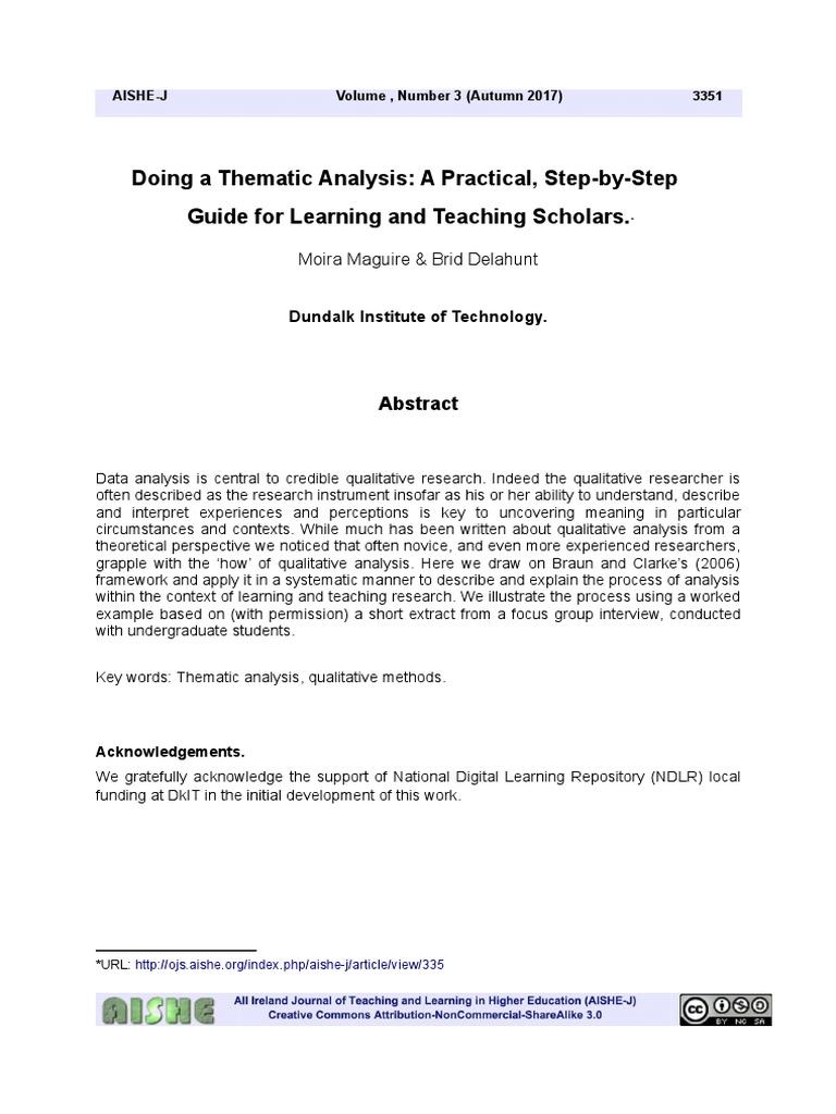 Step-by-Step Thematic Analysis Guide | PDF | Qualitative Research ...