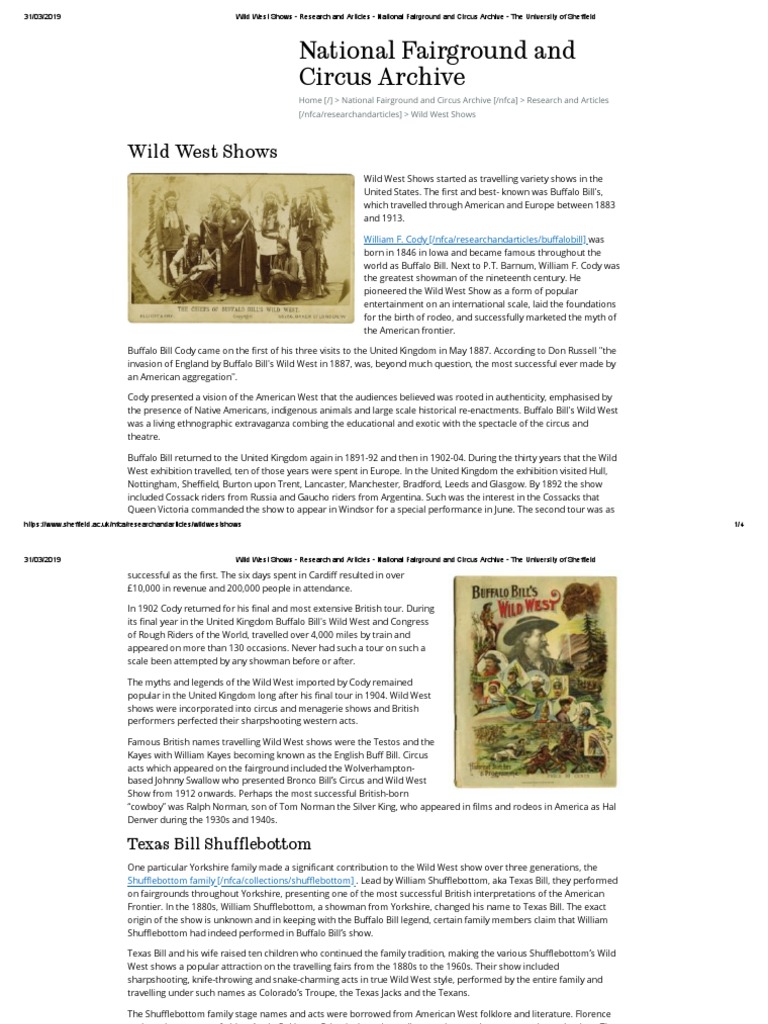 The Legacy of Buffalo Bill's Wild West Shows: An Exploration of Wild ...