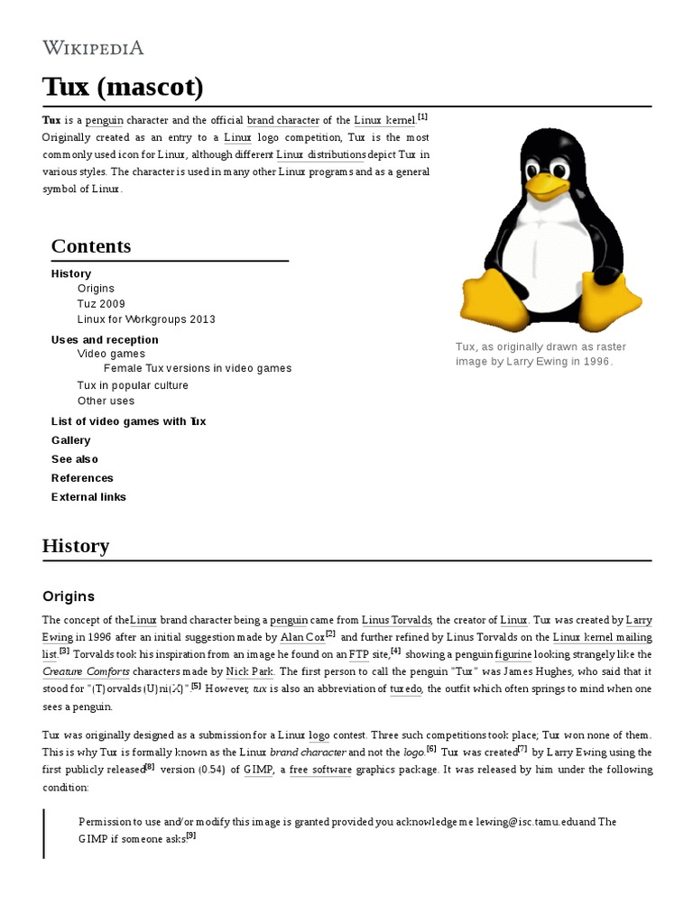 Tux (Mascot) | PDF | Unix Variants | Linux