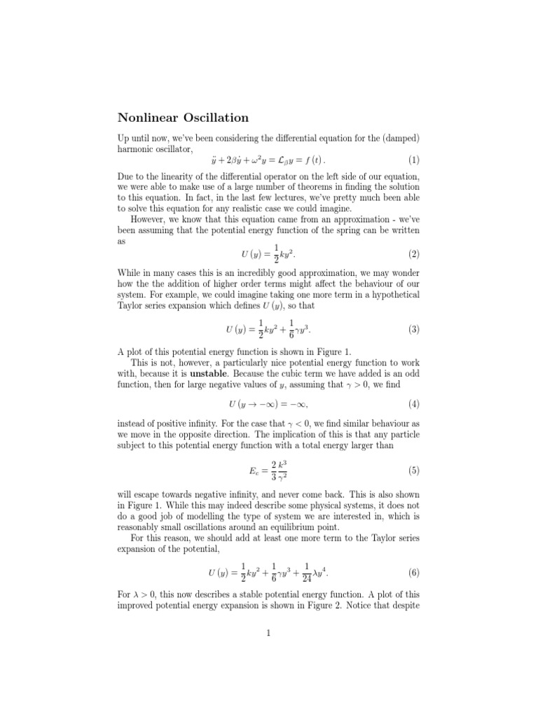 Nonlinear Oscillation | PDF | Chaos Theory | Nonlinear System
