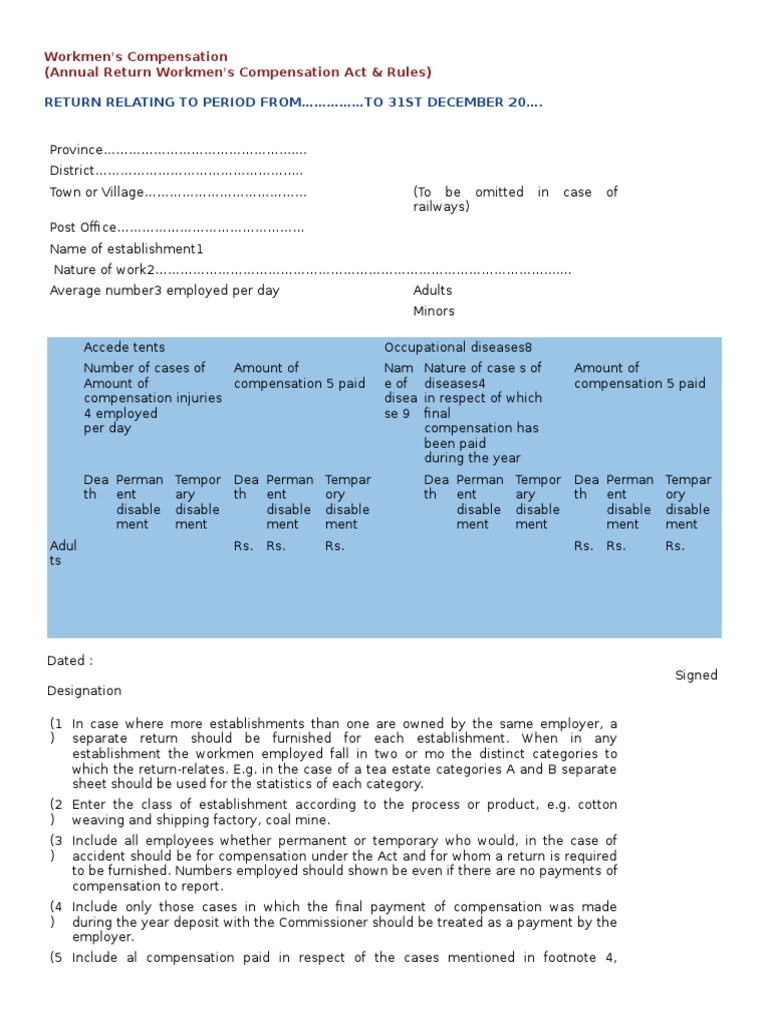 Annual Workmen's Compensation Report | PDF | Working Conditions | Business