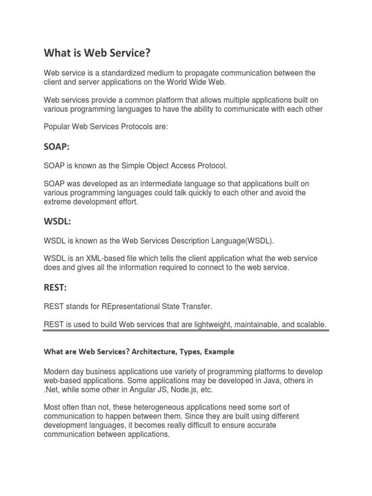 What Is Web Service | PDF | Soap | Web Service