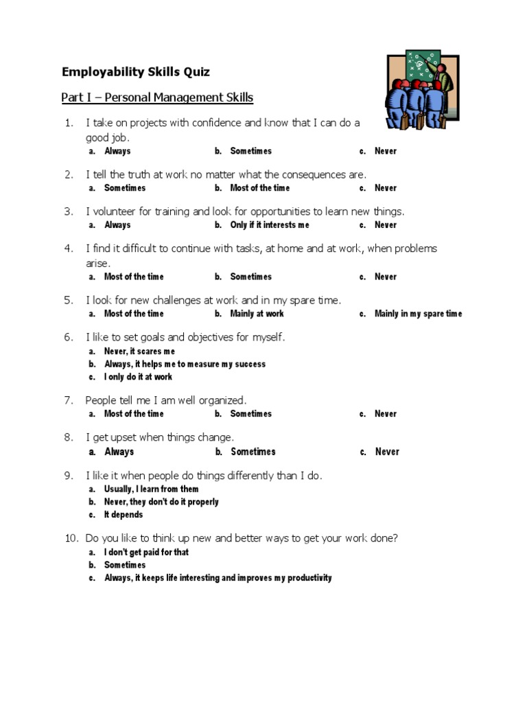 Employability Skills Quiz PDF | PDF | Cognition | Psychology