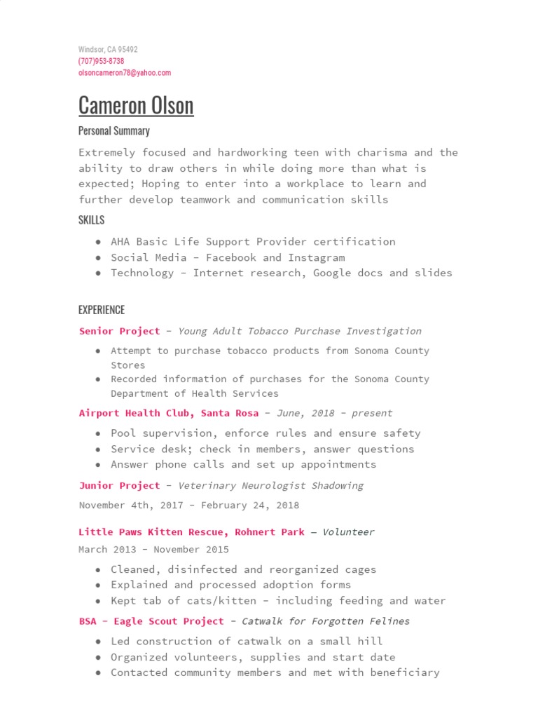 Resume 2019 | PDF