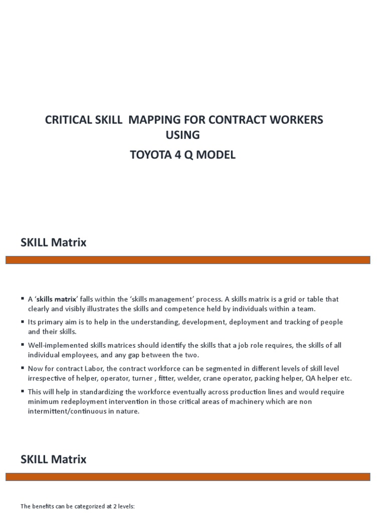 4Q Model PPT Final | PDF | Employment | Matrix (Mathematics)