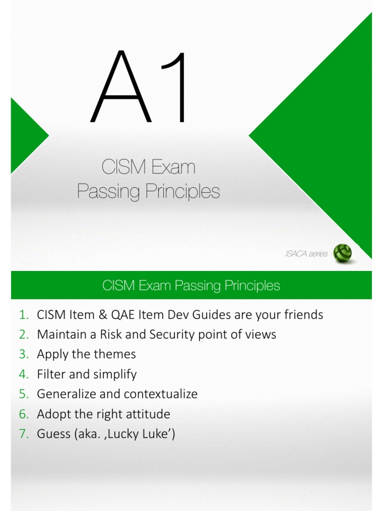 CISM Exam Passing Principles | PDF | Multiple Choice | Test (Assessment)