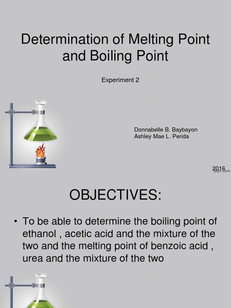 Determination of Melting Point and Boiling Point: Experiment 2 | PDF ...