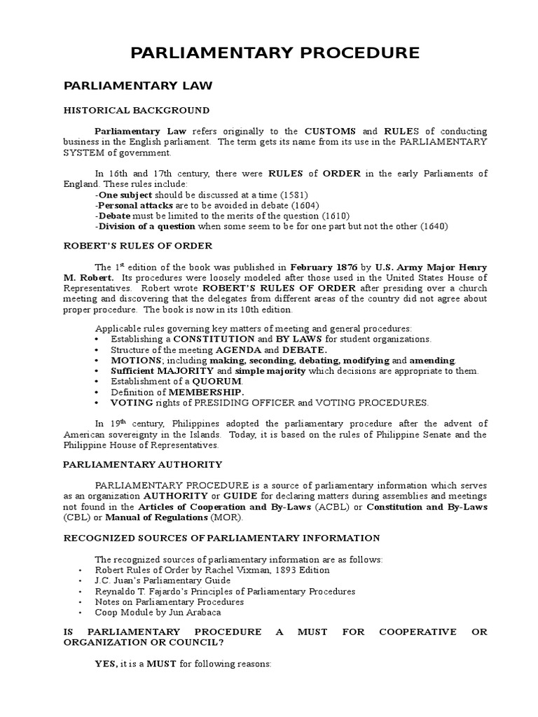 Parliamentary Procedure | PDF | Parliamentary Procedure | Voting