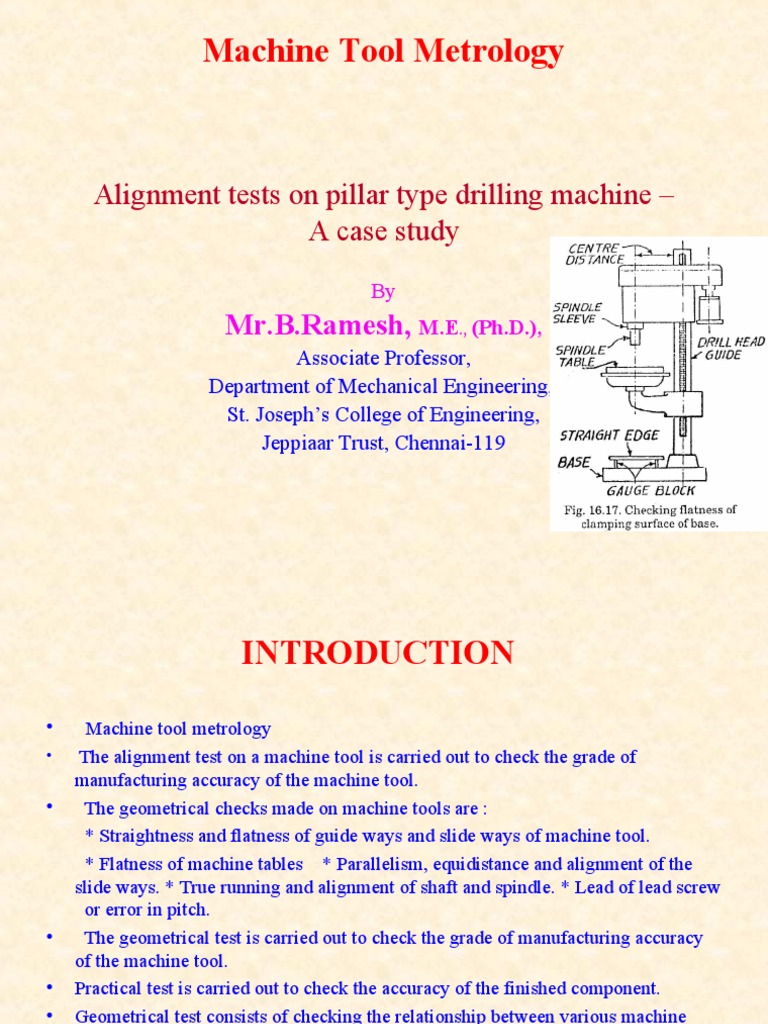 Alignment Tests for Drilling Machines | PDF | Machines | Machine Tool