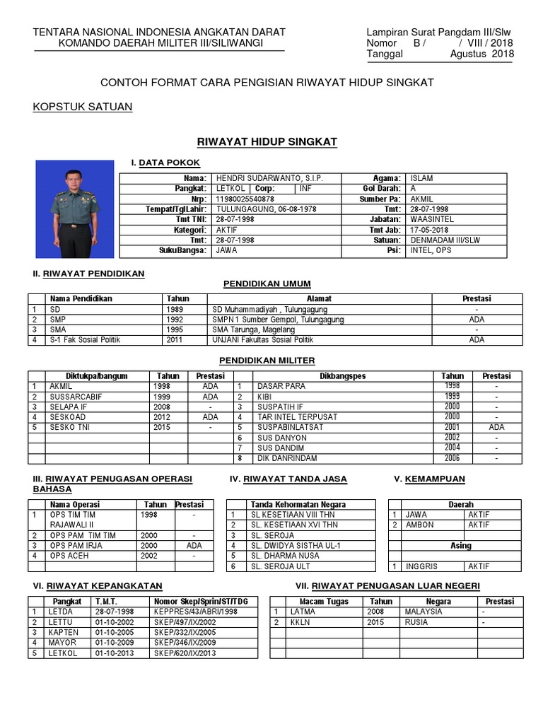 Contoh Format RH | PDF