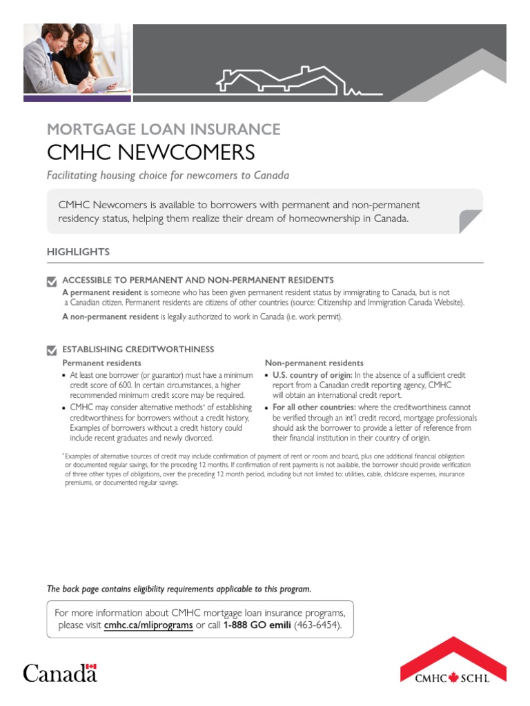 CMHC Newcomers: Mortgage Loan Insurance | Download Free PDF | Loan To ...