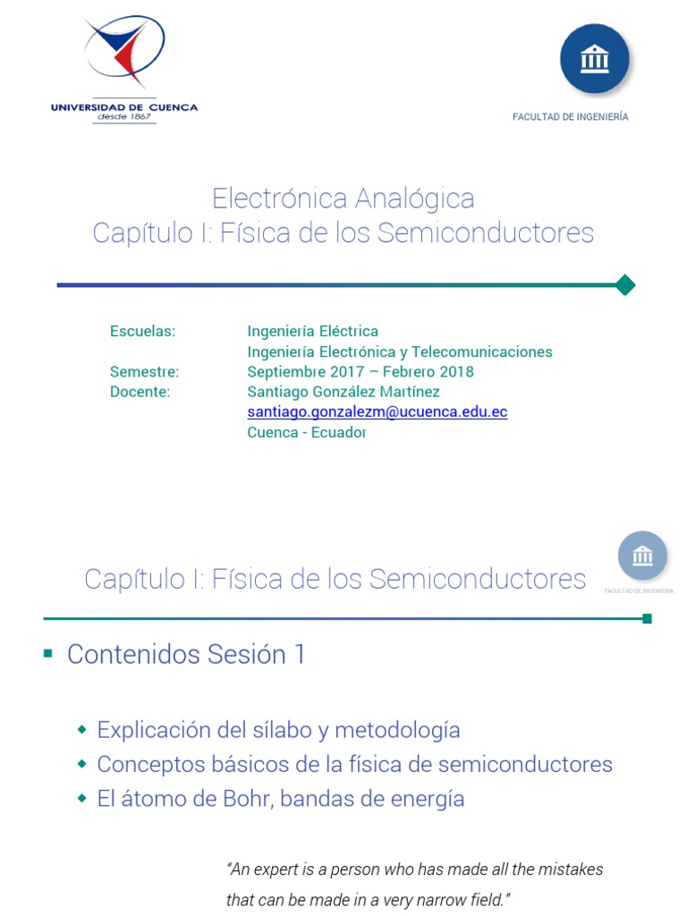 C1 - Física de Los Semiconductores PDF | PDF | Semiconductores | Dopaje (semiconductor)
