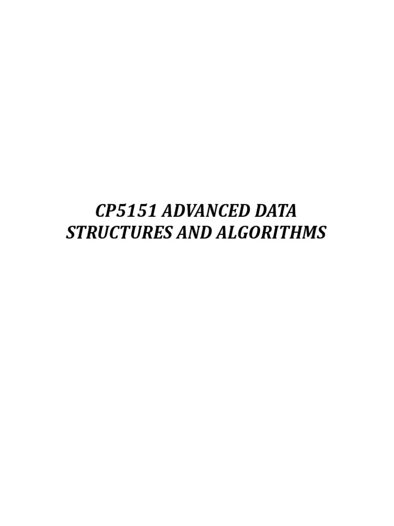 Cp5151 Advanced Data Structures and Algorithms | Download Free PDF | Time Complexity | Algorithms