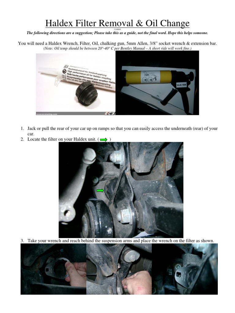 Haldex Filter Change | PDF