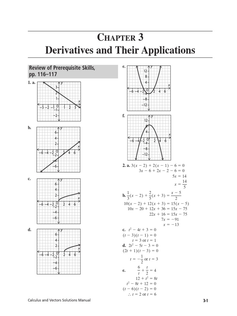 Mcv4u CH 3 Nelson Solutions PDF | PDF | Analysis | Calculus