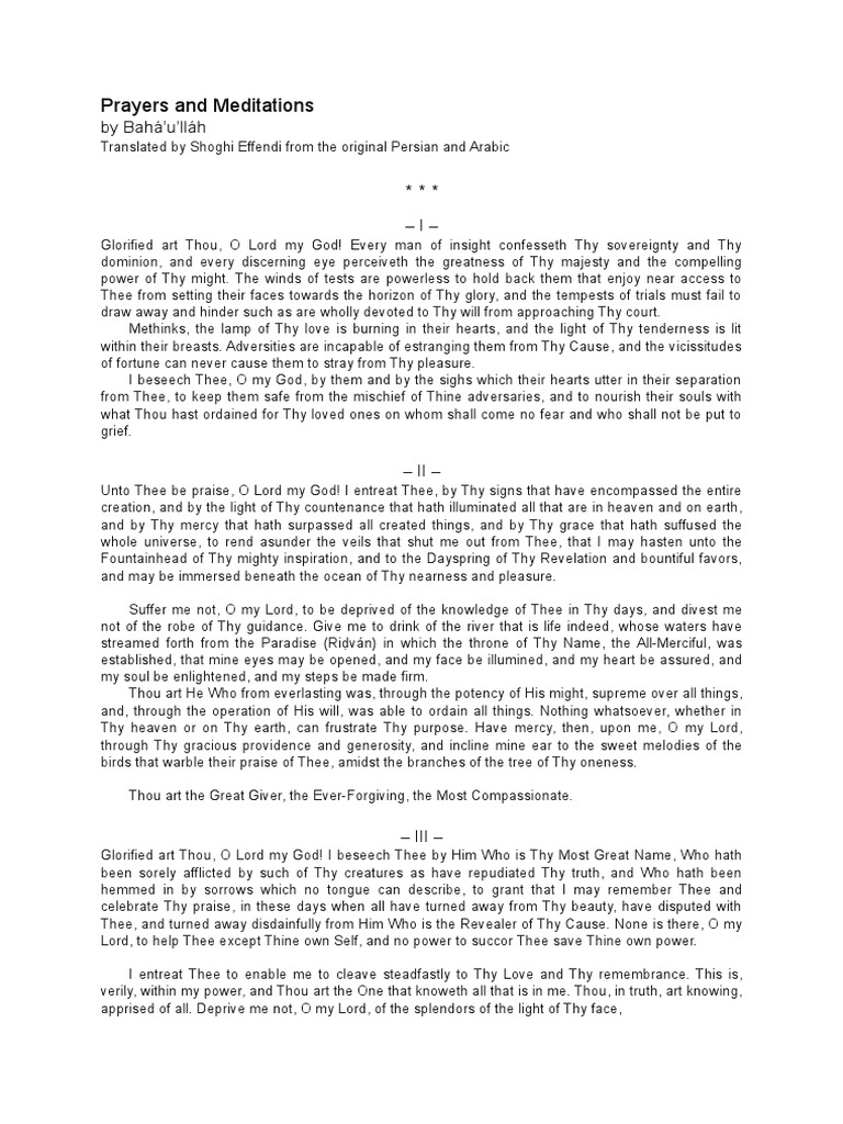 Prayers Meditations | PDF | Thou | Heaven