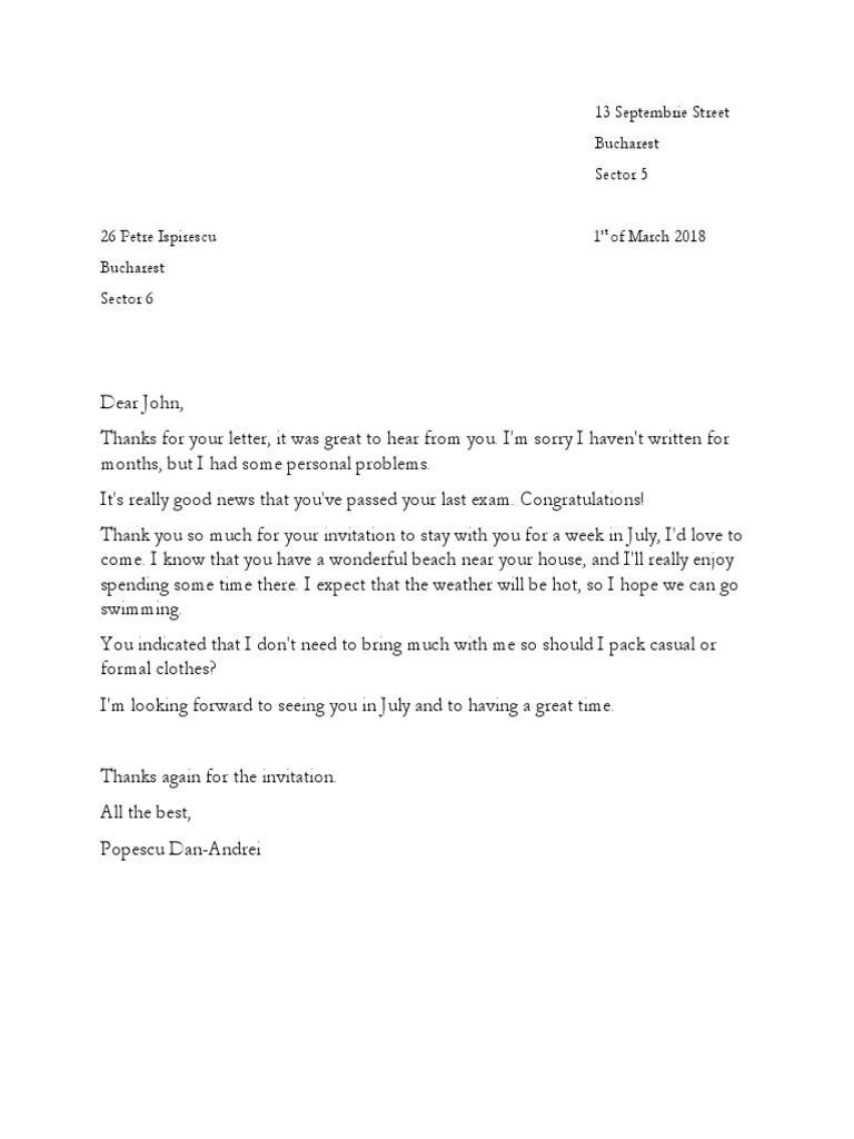 Informal Invitation Letter Sample Invitation Format Class 12|