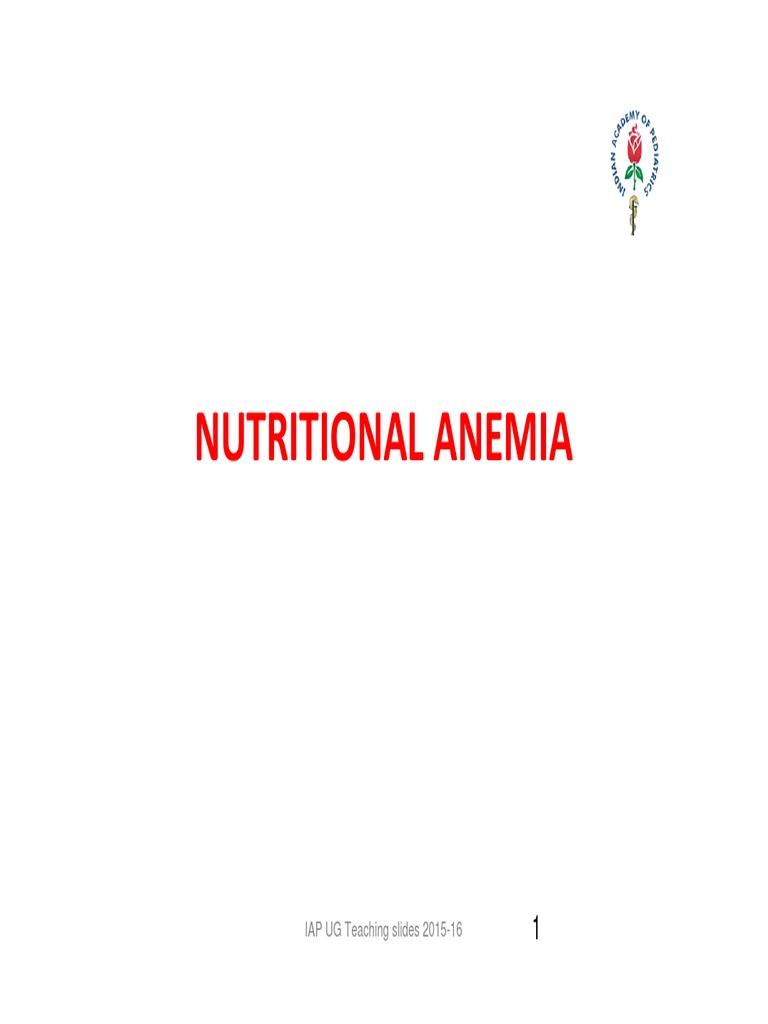 Nutritional-Anemia IAP | PDF | Anemia | Vitamin B12