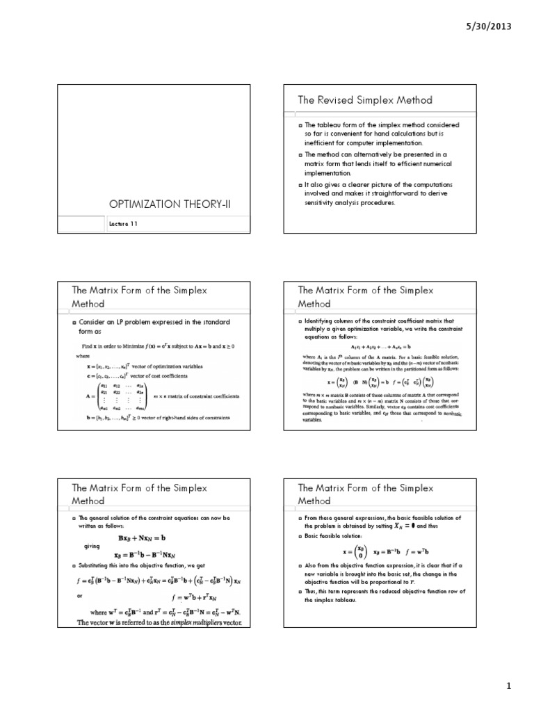 Constrained Optimization Lecture 11 Pdf Matrix Mathematics Mathematical Optimization 2862
