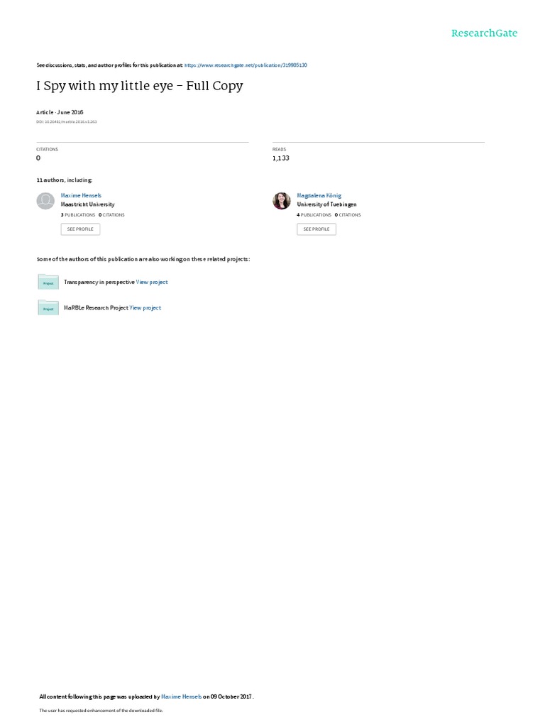 I Spy With My Little Eye - Full PDF | PDF | Transparency (Behavior) | Wiki Leaks