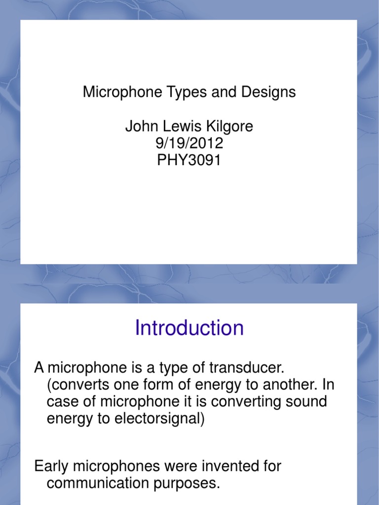Microphones and Its Types | PDF | Microphone | Acoustics