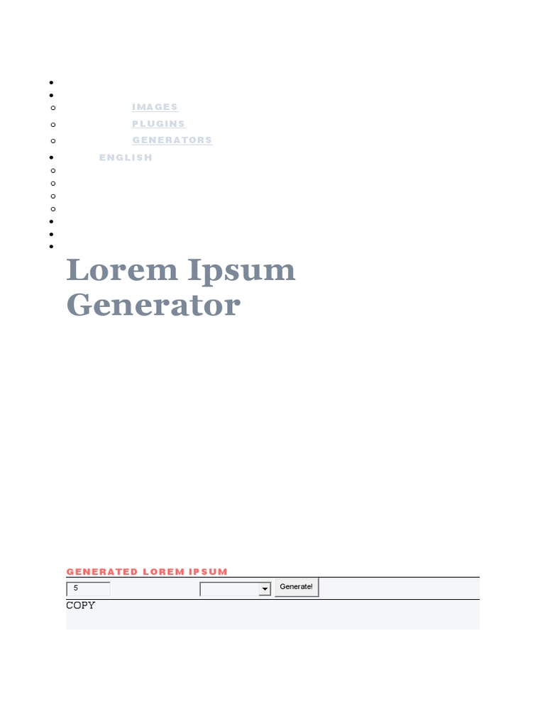 Lorem Ipsum Generator | PDF | Text