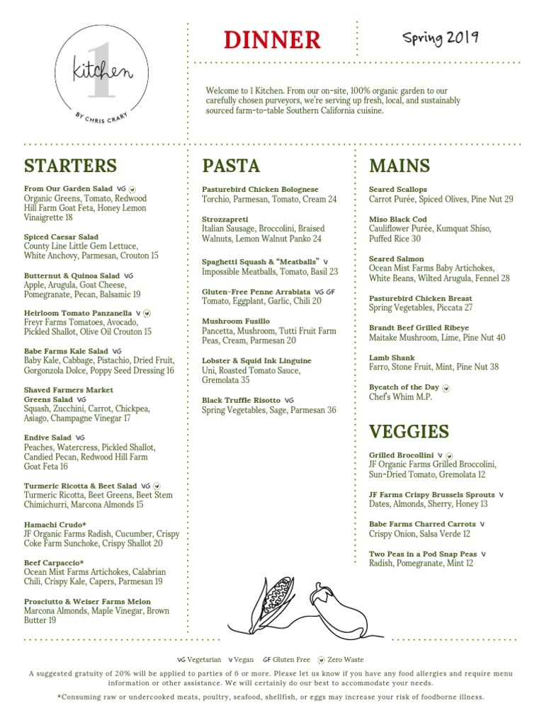 1 Kitchen Dinner Menu | PDF | Salad | Cuisine