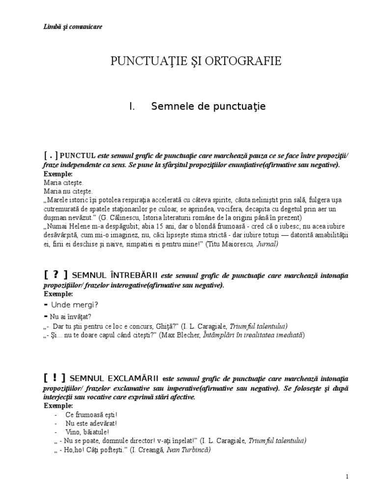 Semnele de Punctuatie Si Ortografie | PDF