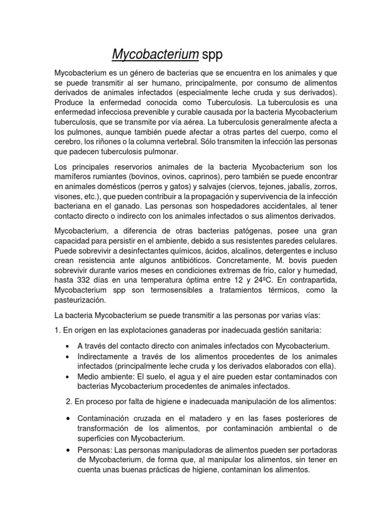 Mycobacterium SPP | PDF | Tuberculosis | Mycobacterium