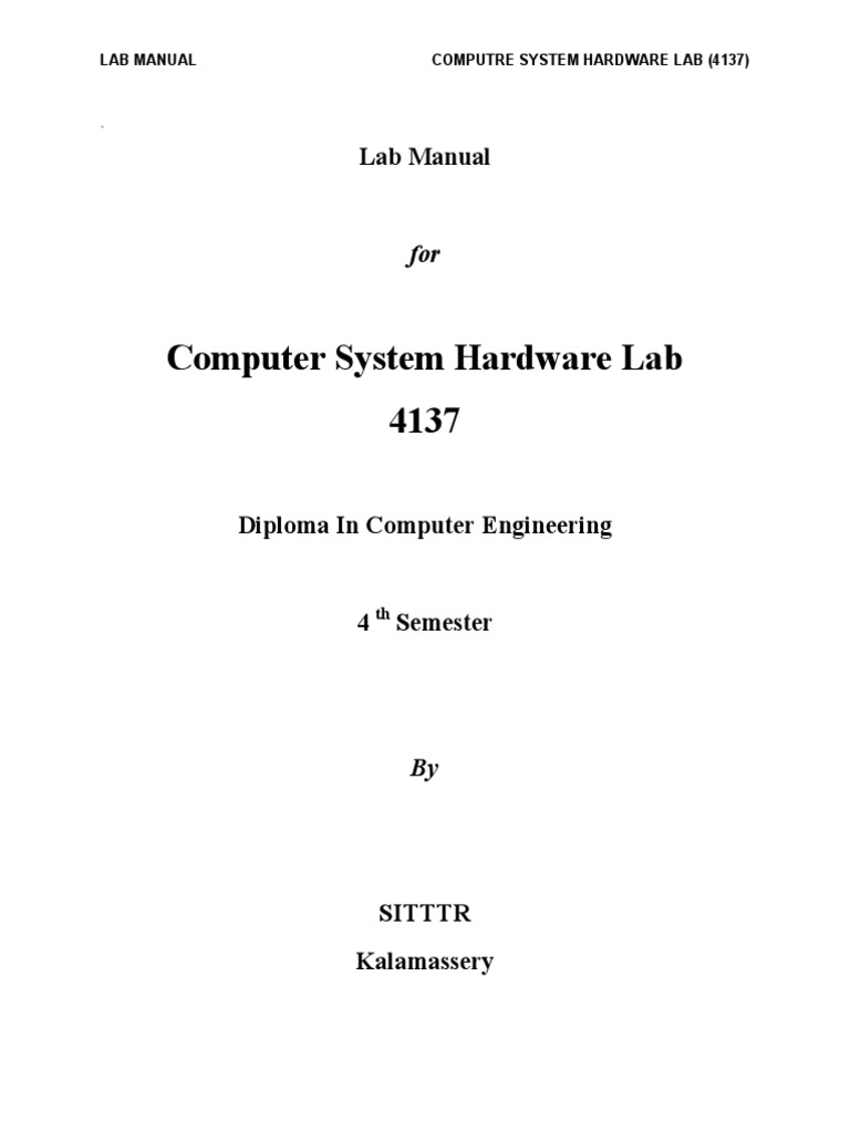 Computer System Hardware Lab 4137 | PDF | Personal Computers | Bios