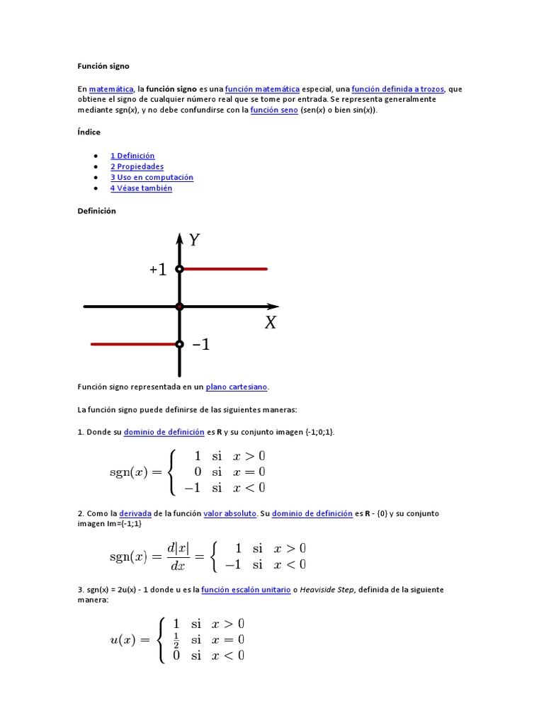 Función Signo en Matemáticas | PDF