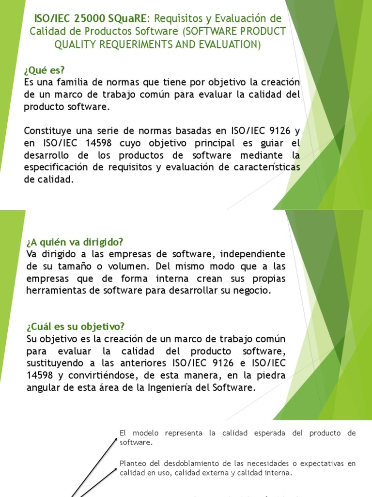 Conceptos Básicos de Calidad ISO 25000 | PDF | Software | Calidad ...