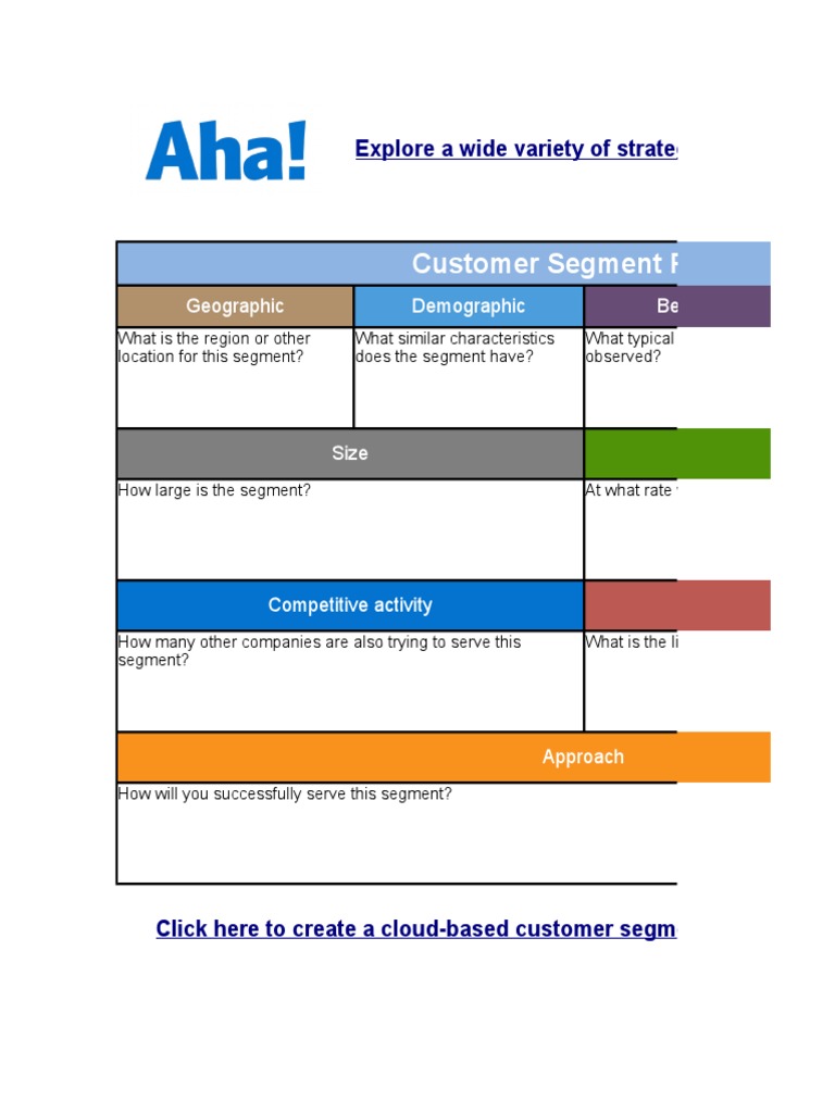 Customer Segment Profile: Explore A Wide Variety of Strategy Templates ...