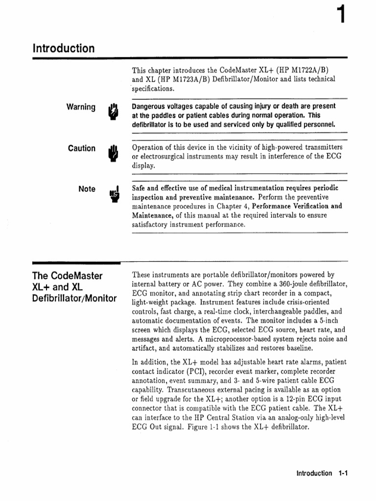 HP Codemaster XL Op Manual PDF | PDF | Artificial Cardiac Pacemaker | Electrical Connector