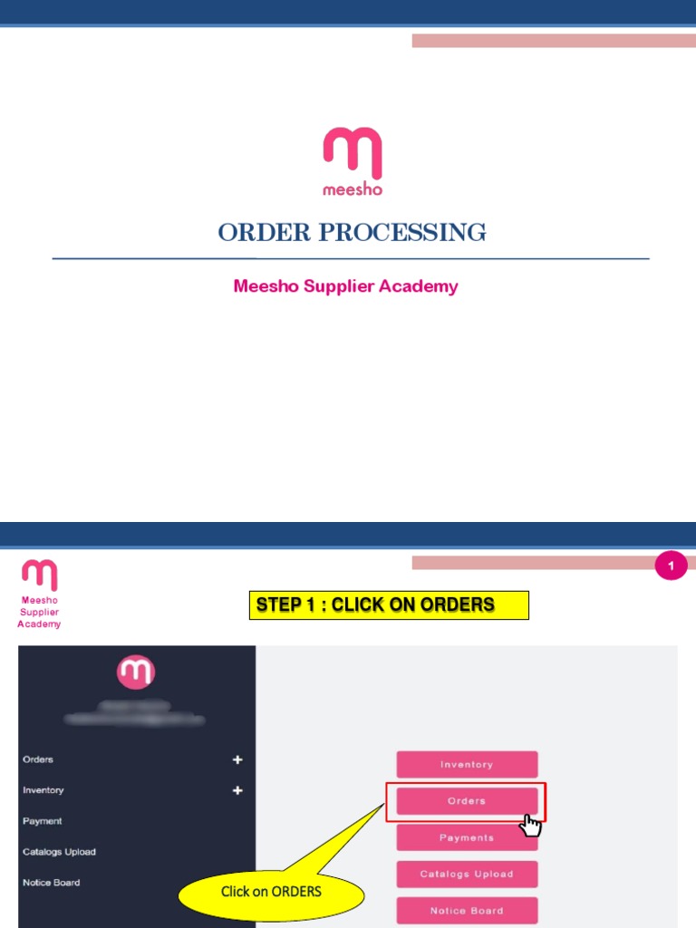 A Step-by-Step Guide to Order Processing on the Meesho Supplier ...