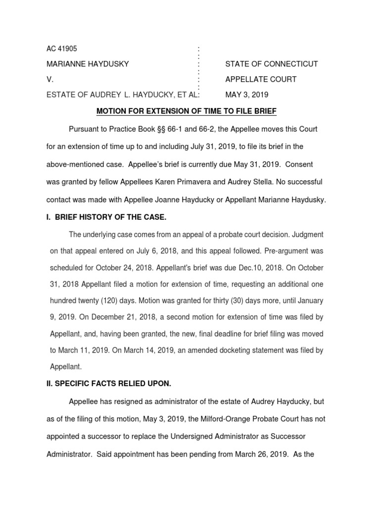 Motion For Extension of Time | PDF | Appeal | Courts