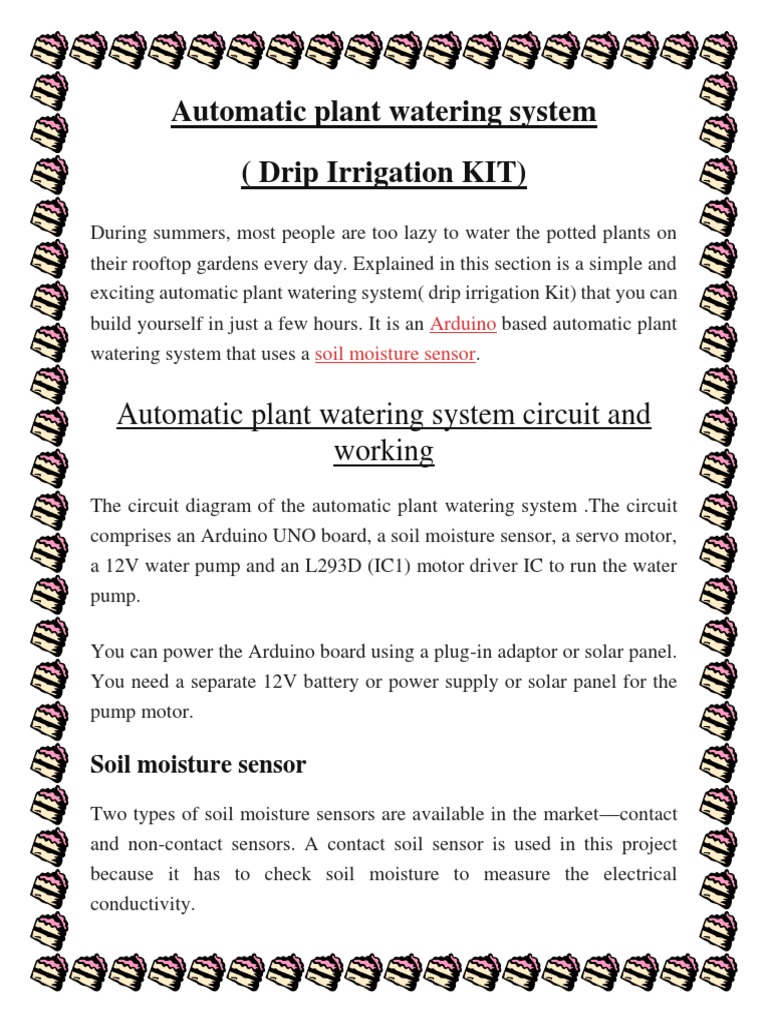Automatic Plant Watering System | PDF | Arduino | Irrigation