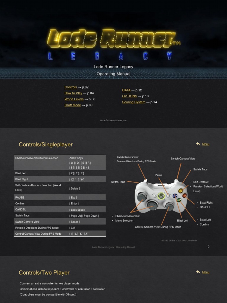 Controls How To Play World Levels Craft Mode Data Options Scoring System | Download Free PDF ...