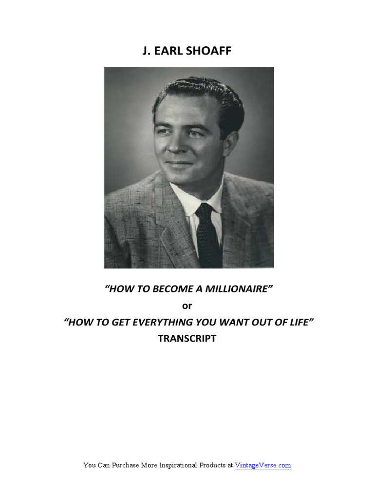 Earl Shoaff Millionaire Transcript | PDF | Thought | Mind