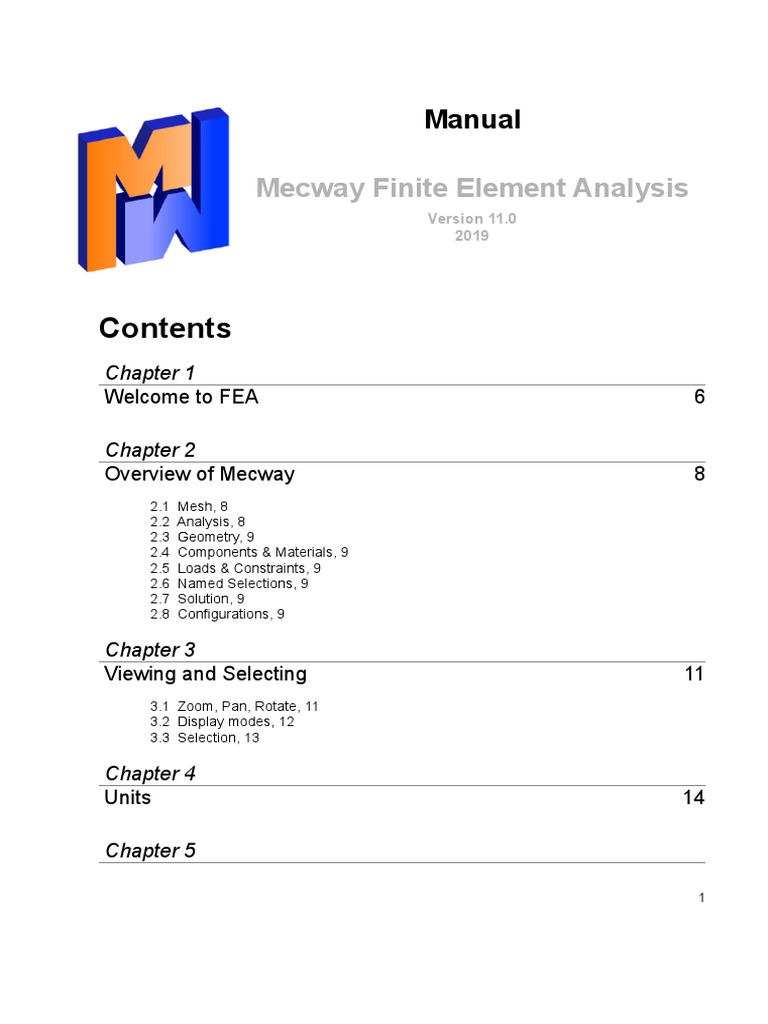 Mecway Manual | PDF | Finite Element Method | Stress (Mechanics)