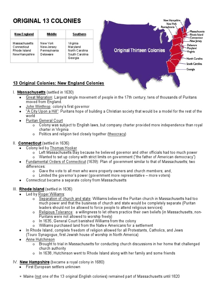 Founding of the 13 Original Colonies | PDF | Thirteen Colonies | Quakers