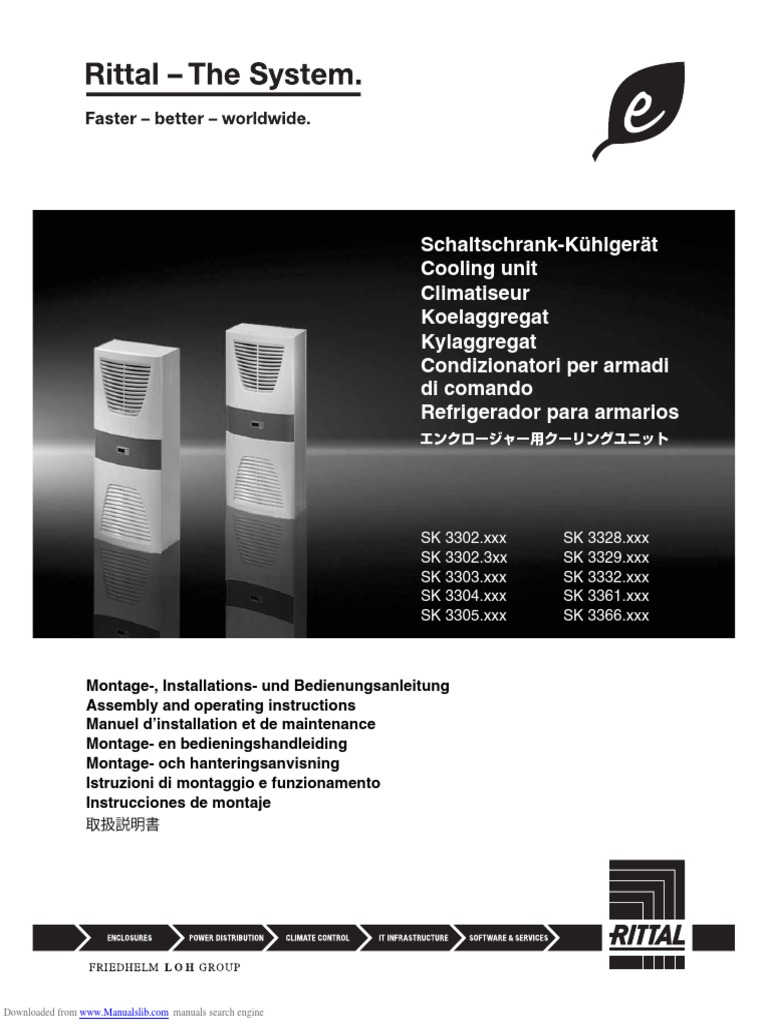 Rittal SK - 3302100 PDF | PDF | Air Conditioning | Electrical Connector