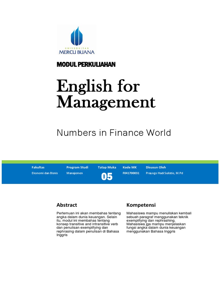 Explaining Key Concepts Related to Numbers in Business English | PDF ...