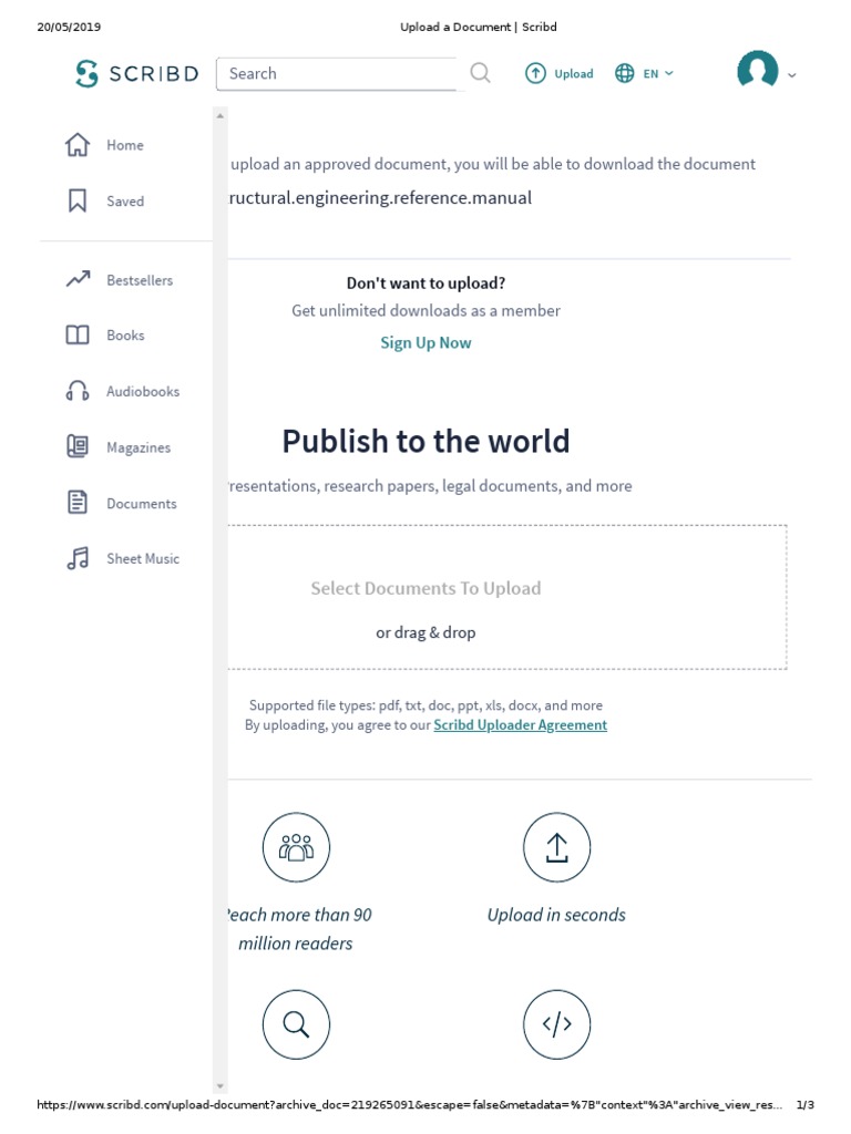 Upload A Document - Scribd PDF | PDF | Scribd | Electronic Publishing