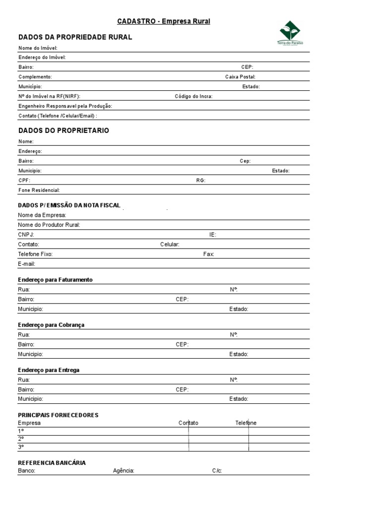 Cadastro Produtor Rural | PDF