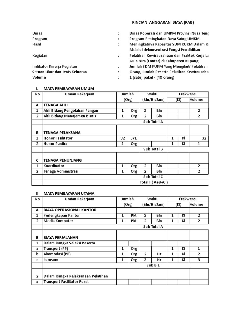 Rab PKK Final Pokja II | PDF