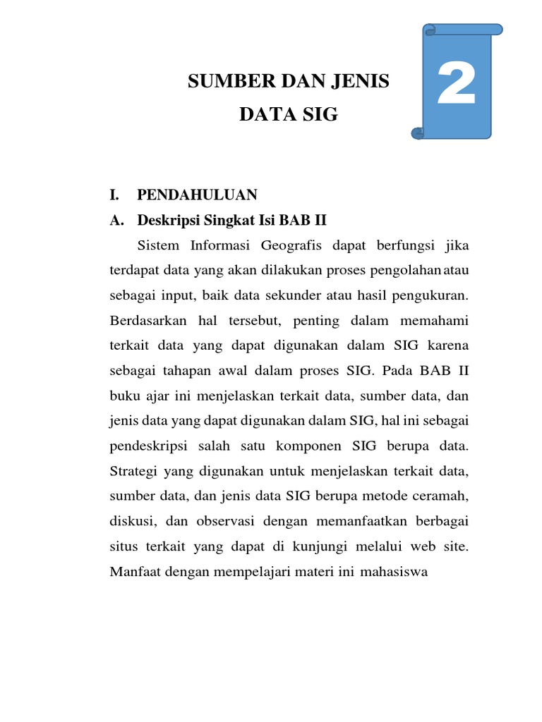 2 Sumber Dan Jenis Data Sig | PDF